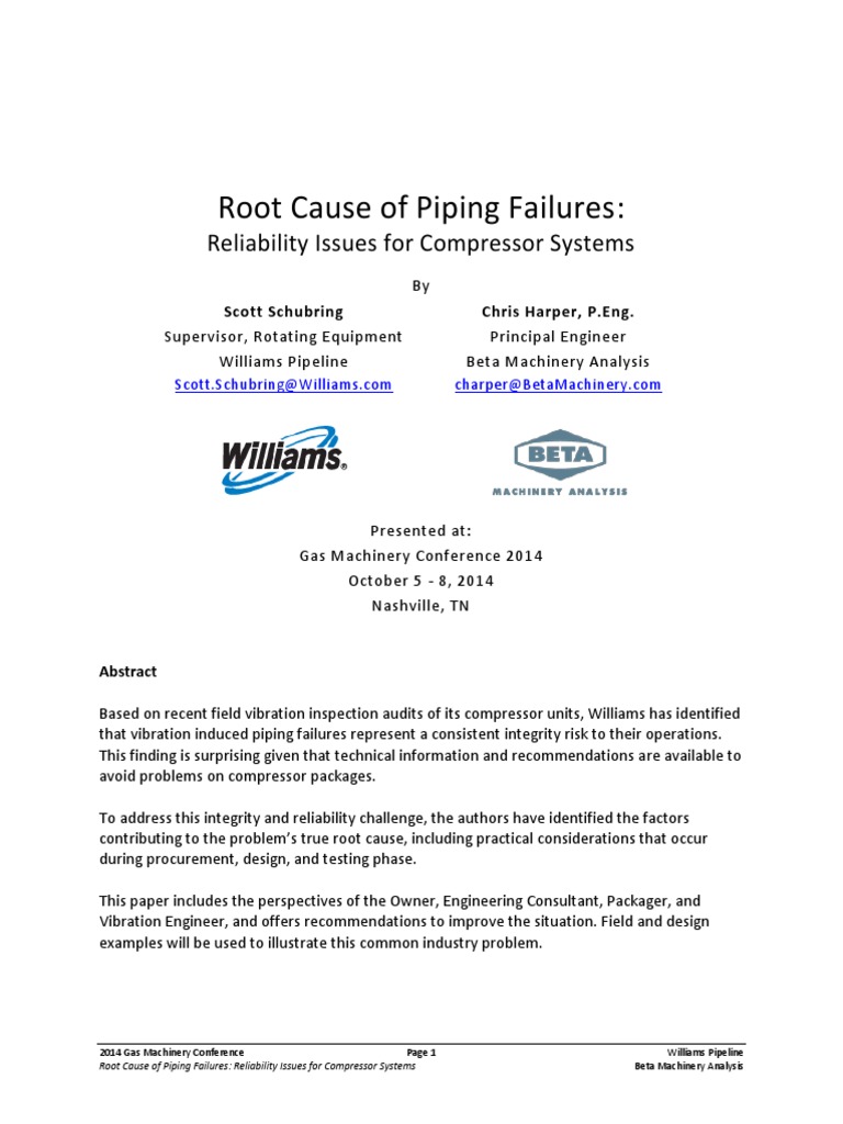 Root Cause of Piping Failures - Reliability Issues For Compressor ...