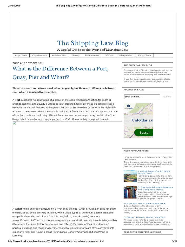 The Shipping Law Blog - What Is The Difference Between A Port, Quay ...