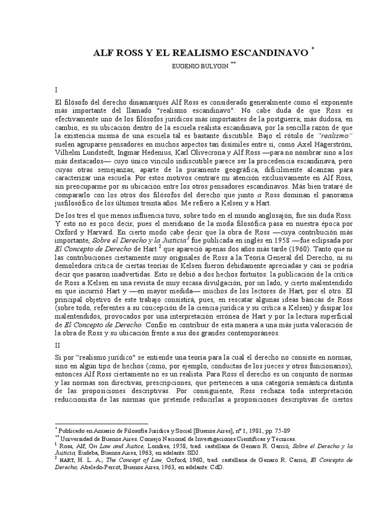 Alf Ross y El Realismo Escandinavo PDF | PDF