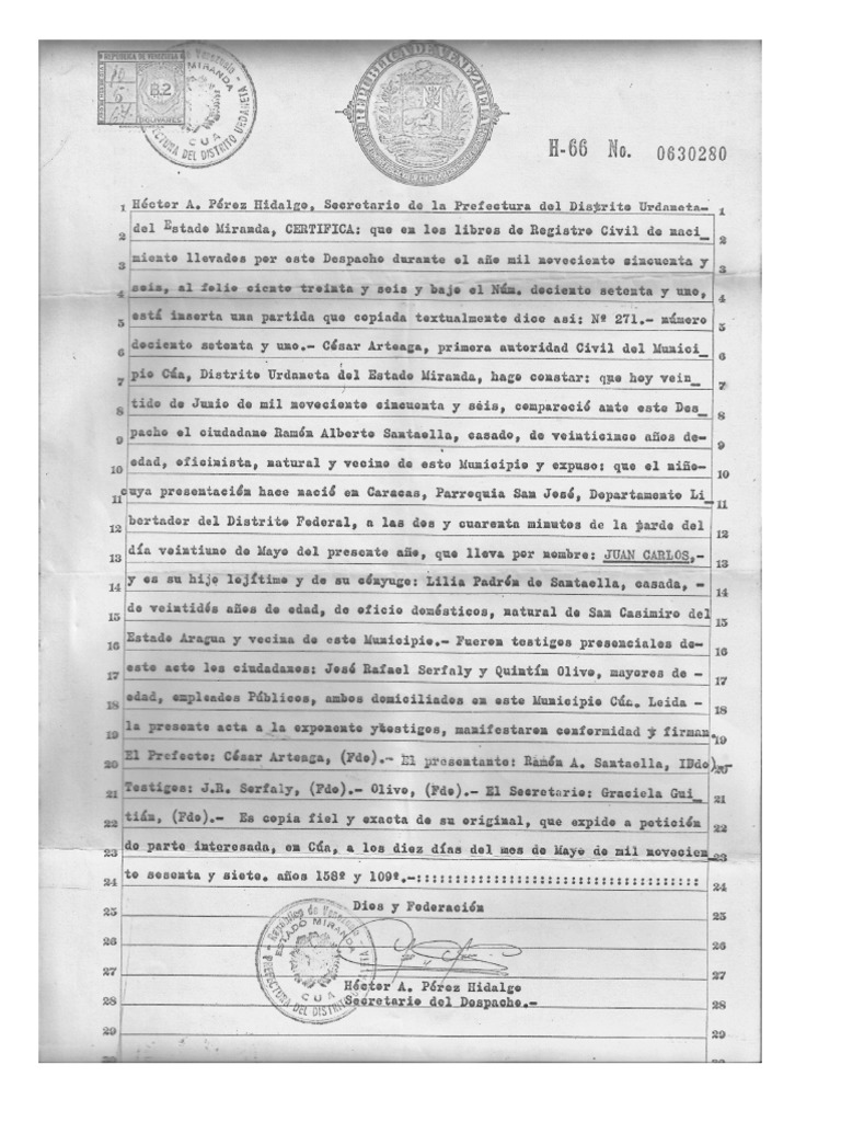 Partida de Nacimiento | PDF