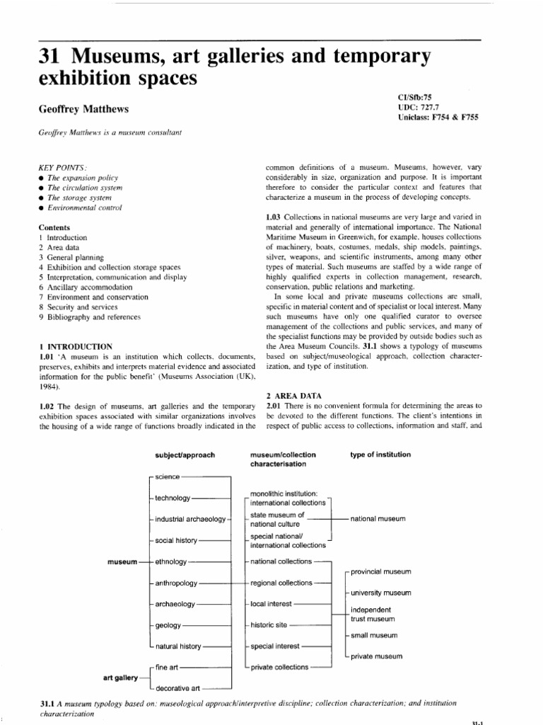31 - Museums, Art Galleries and Temporary Exhibition Spaces | PDF
