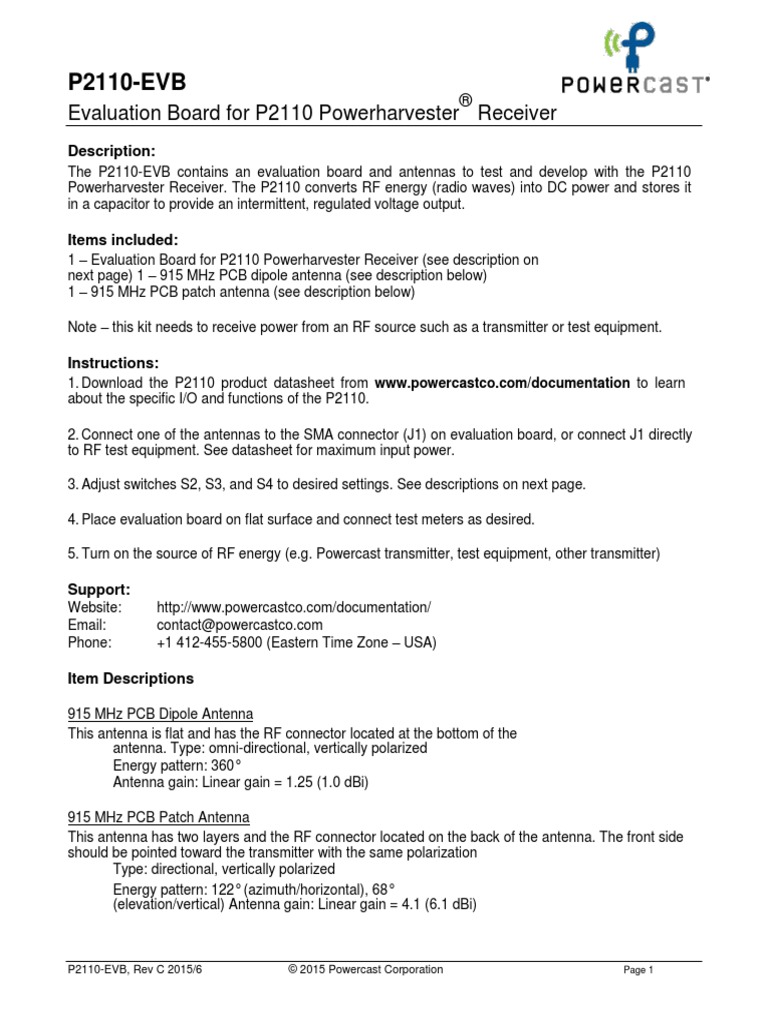 p2110 Evb1 | Download Free PDF | Antenna (Radio) | Information And ...