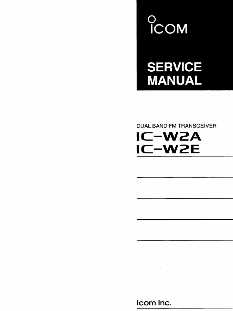 Icom Ic W2a e Service Manual PDF | PDF