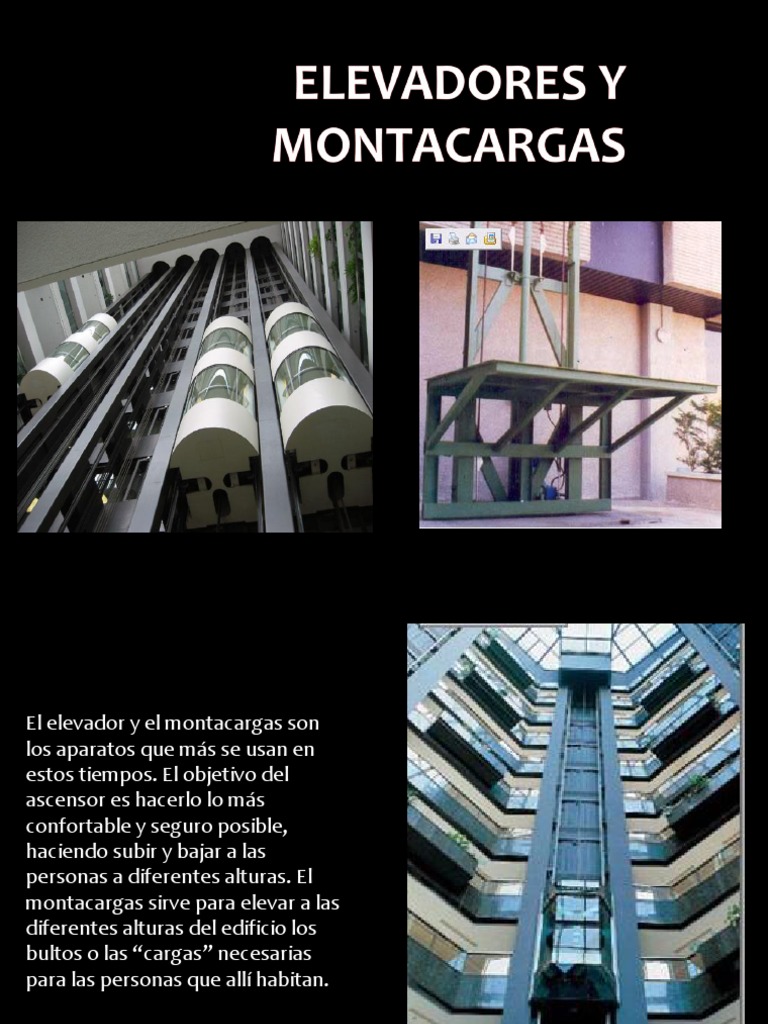 Elevadores y Montacargas POWER POINT. | PDF | Ascensor | Máquina elevadora