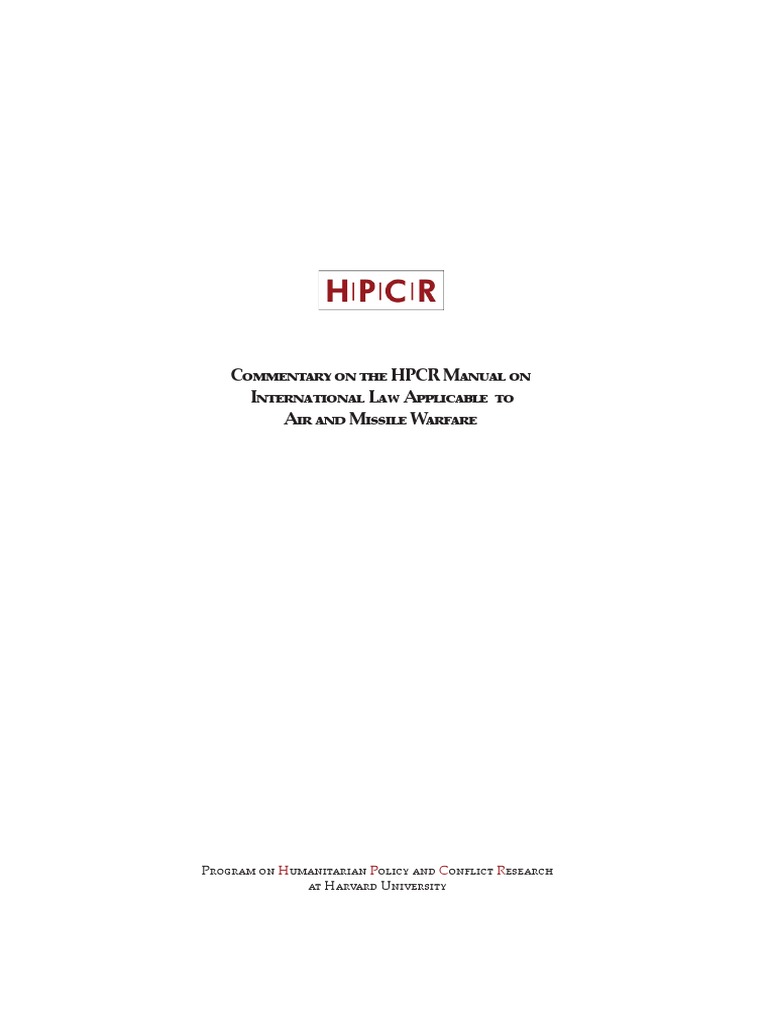 Commentary On The HPCR Manual | PDF | Civilian | International ...
