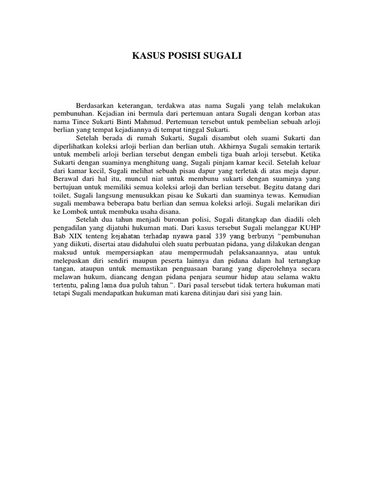 Kasus Posisi Sugali | PDF