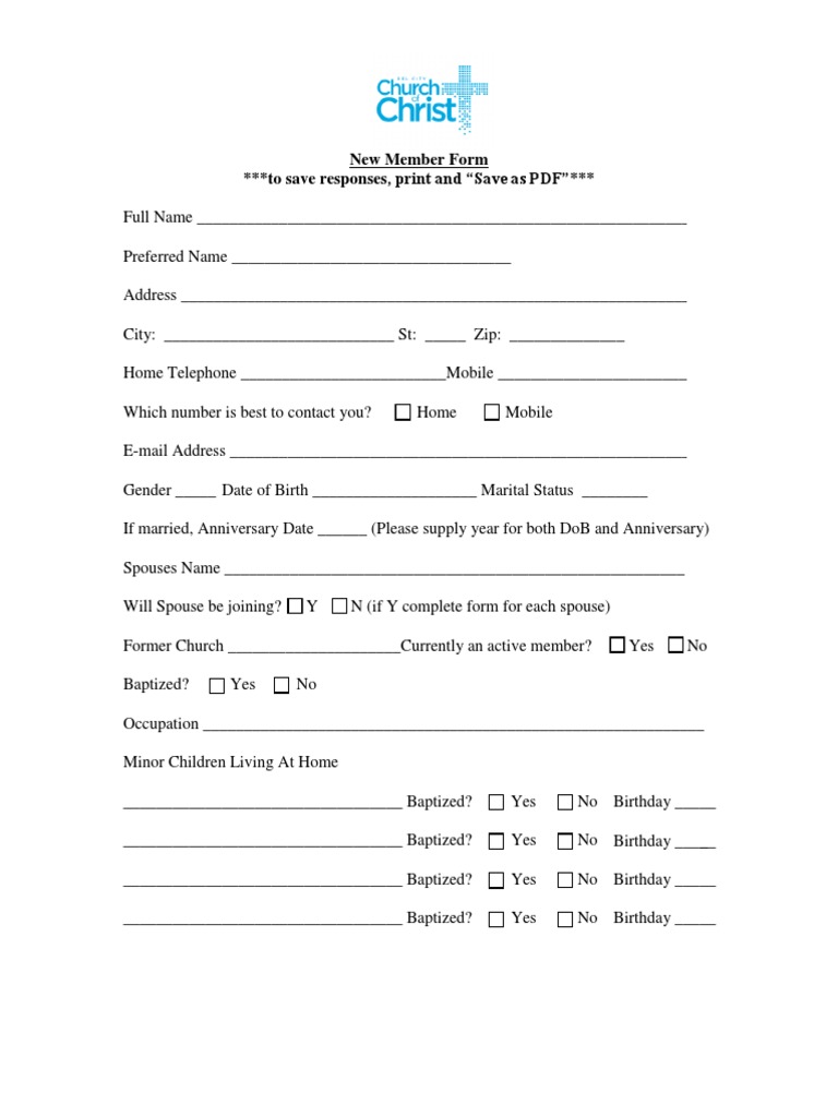New Member Registration Form | PDF
