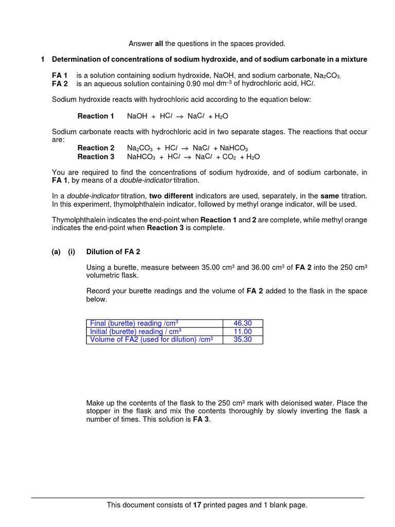 Hci h2 Chem p4 QP With Ans Ms | PDF | Titration | Chemistry