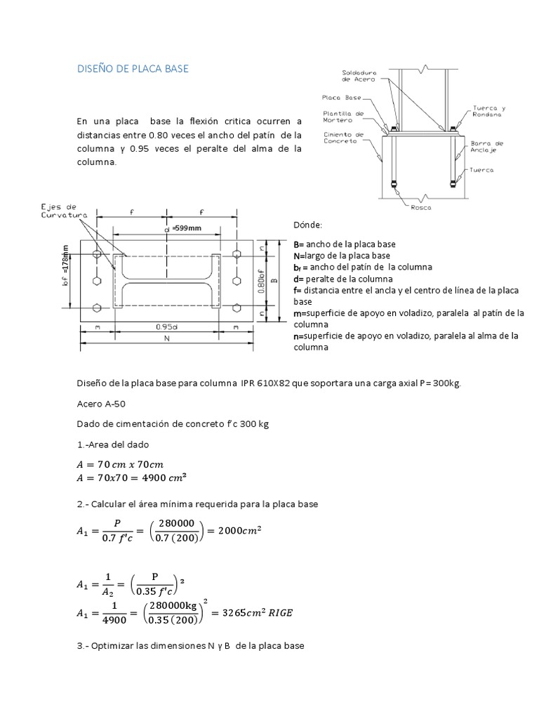 Diseño de Placa Base | PDF | Ingeniería estructural | Ingeniero civil