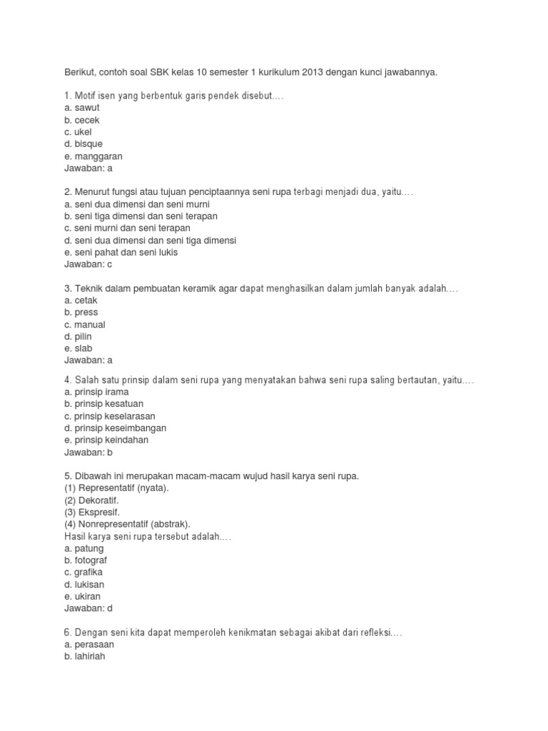 Soal Pas SBK X | PDF