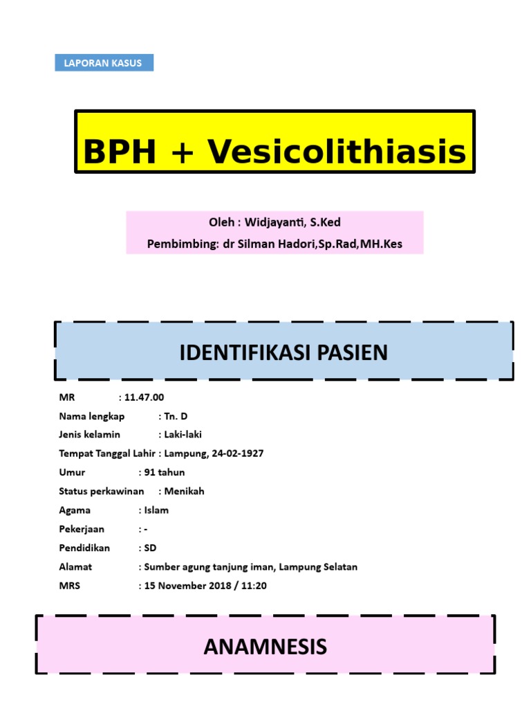 BPH dan Vesicolithiasis pada Lansia | PDF