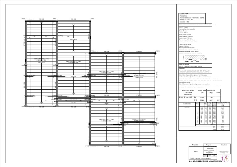 Estructura Forjado Planta Cubierta. Vivienda 3 y 4. | PDF | Ingeniería | Rieles