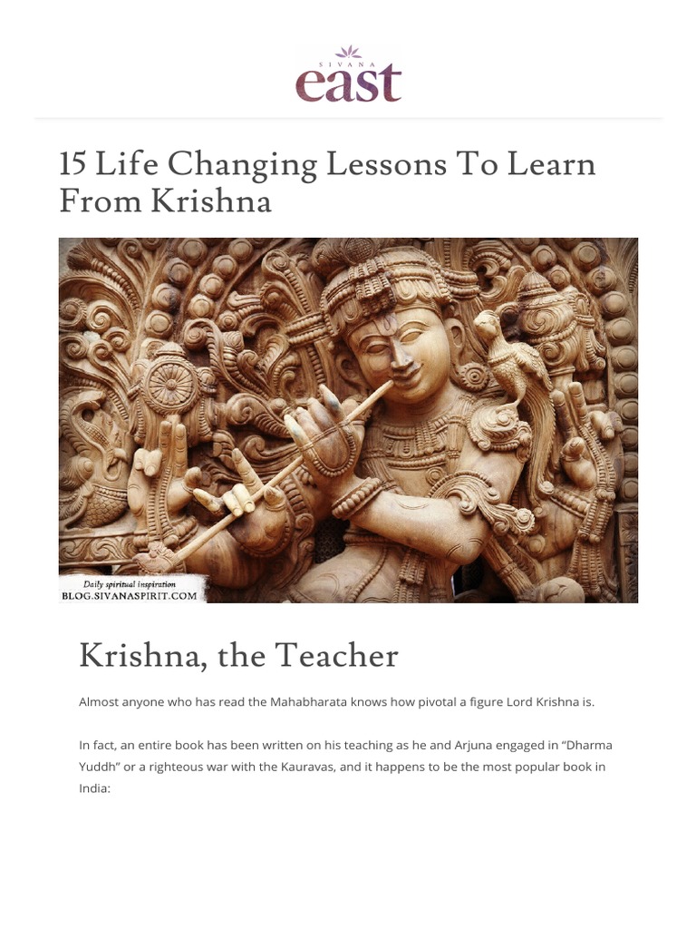 15 Life Changing Lessons To Learn From Krishna PDF | PDF | Krishna ...
