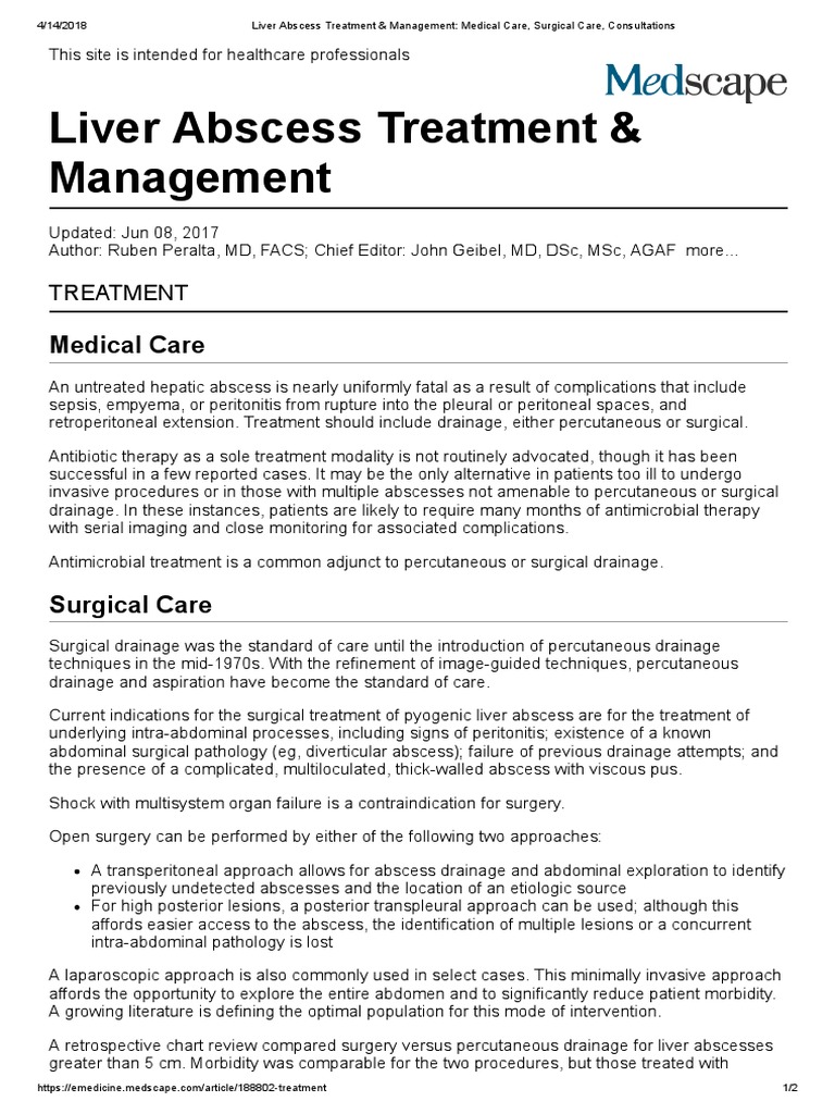 Liver Abscess Treatment Guidelines | PDF | Surgery | Pathology