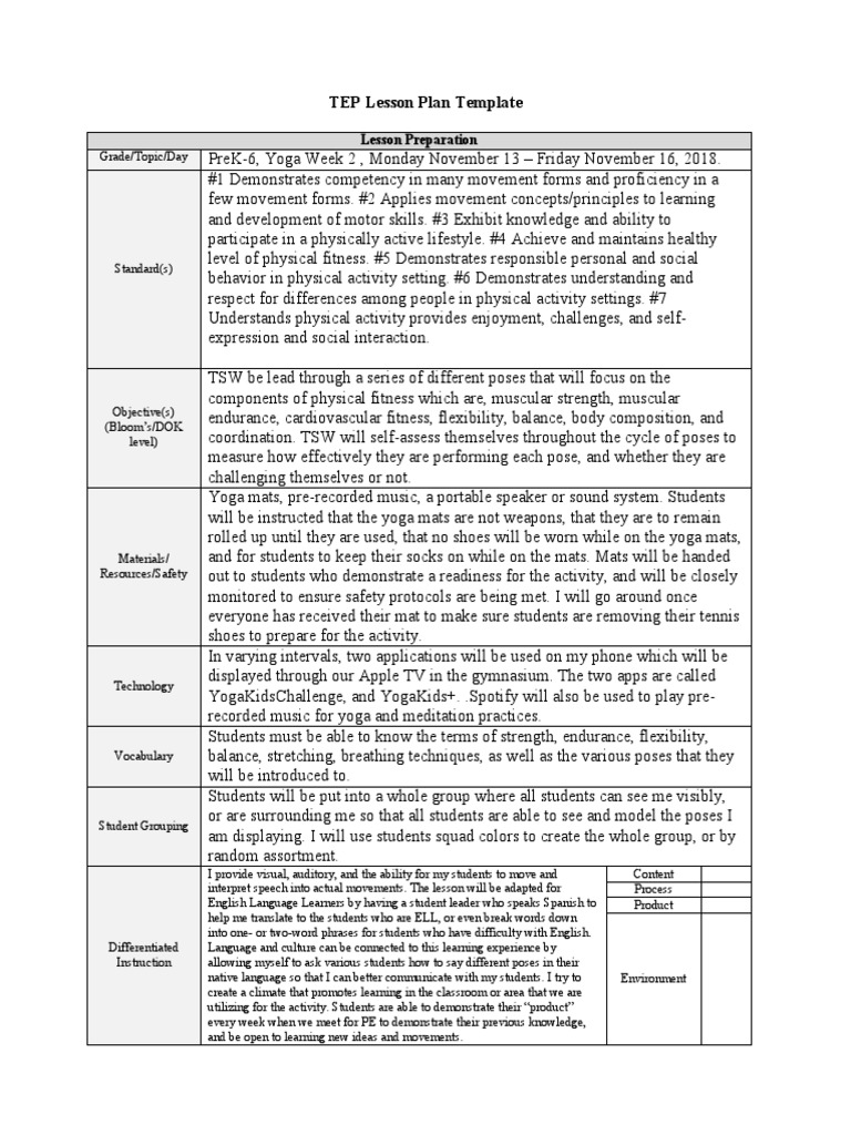 Tep Lesson Plan | Download Free PDF | Learning | Psychological Concepts