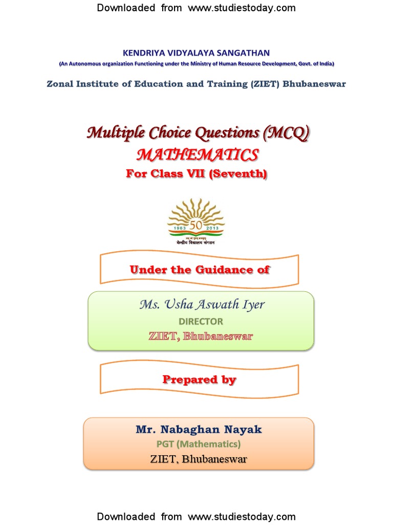 CBSE Class VII Maths MCQs-Fractions and Decimals | PDF | Triangle ...