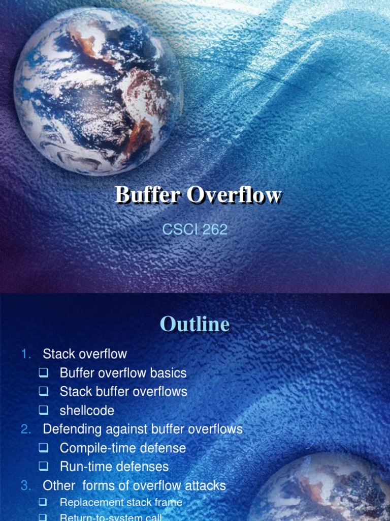 Csci262 Buffer Overflow Pdf Subroutine Pointer Computer Programming 7656