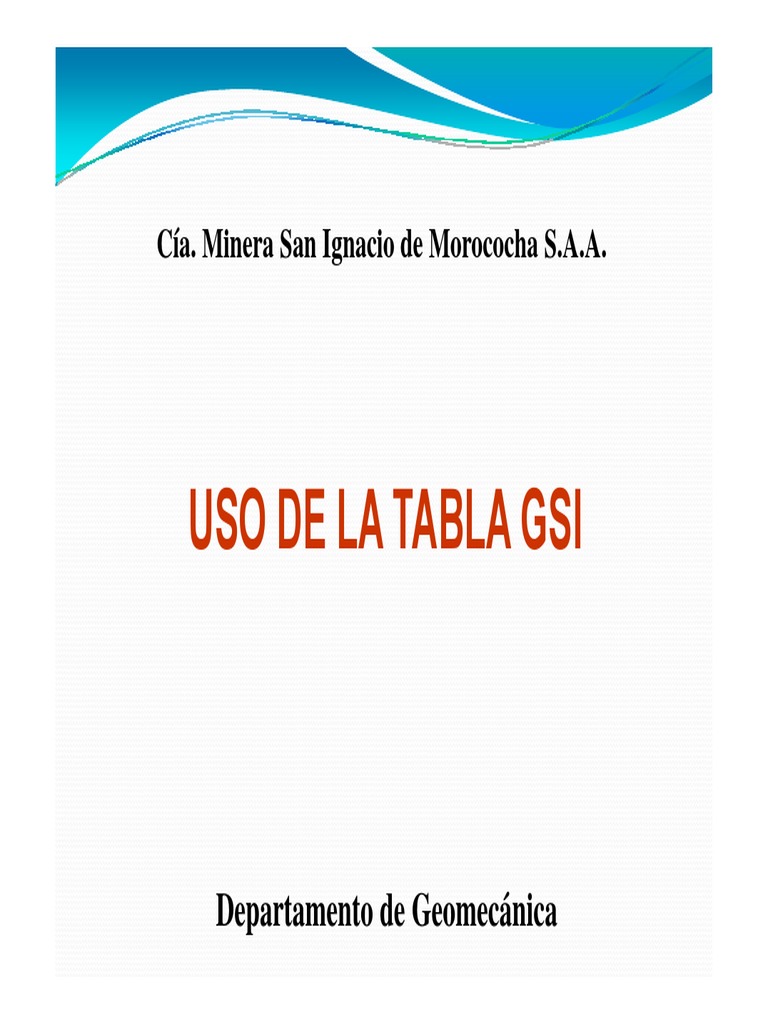 Uso de La Tabla GSI PDF | PDF | Geología | Ciencias fisicas
