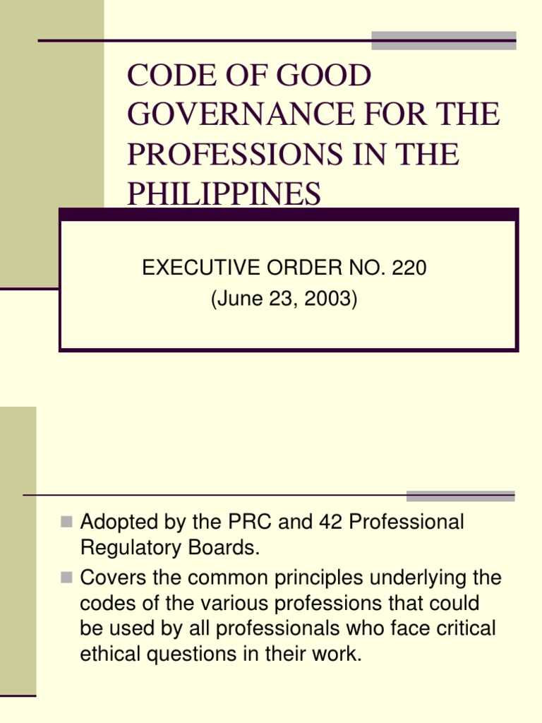 Code of Good Governance For The Professions in 1 | PDF | Profession ...