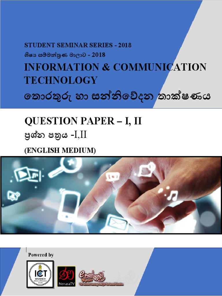 Information & Communication Technology: Student Seminar Series - 201 ...