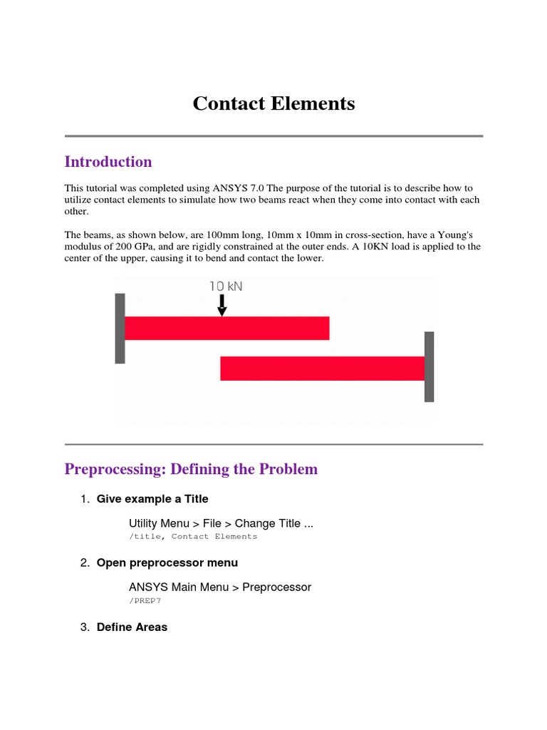 Using ANSYS Contact Elements | PDF | Menu (Computing) | Applied And ...