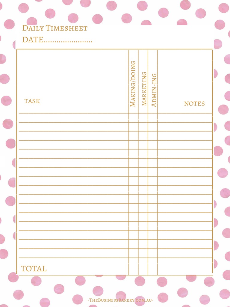 Title: Daily Timesheet DATE...................... | PDF | Text