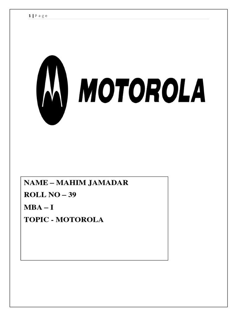 Motorola | PDF | Motorola | Telecommunications