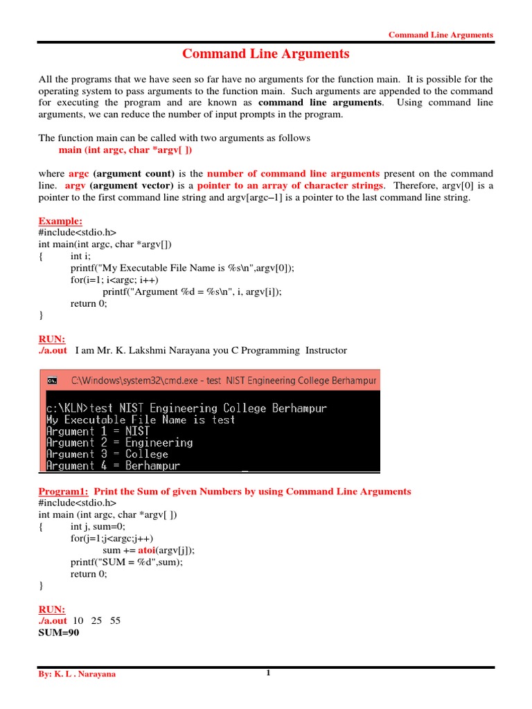 10-Command Line Arguments-2015 PDF | PDF | Command Line Interface ...
