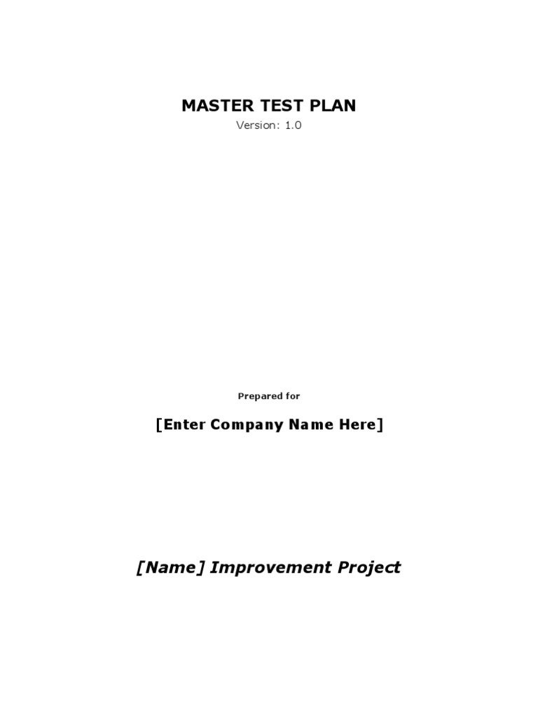 Sample Master Test Plan | PDF | Software Testing | Microsoft Visual Studio
