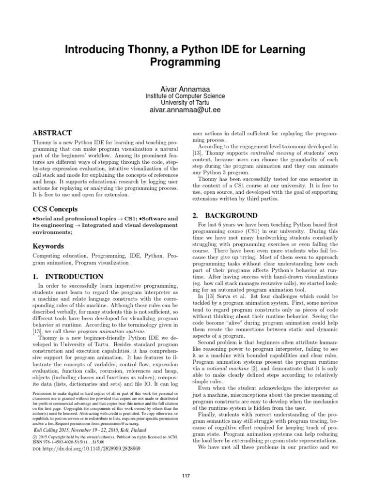 Thonny - Python IDE | Download Free PDF | Subroutine | Computer Program