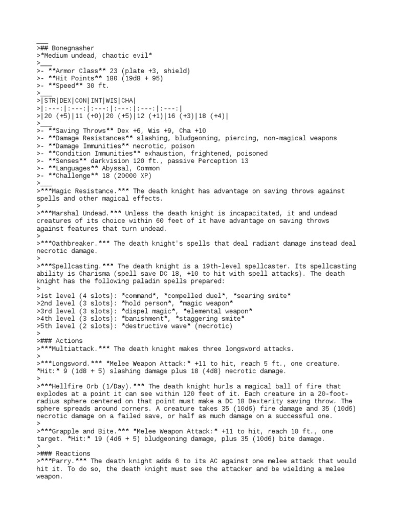 Bone Gnasher | Download Free PDF | D20 System | Dungeons & Dragons