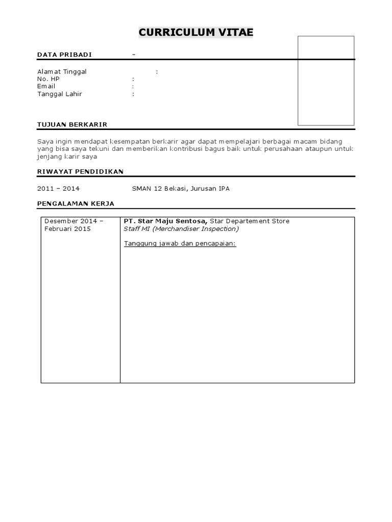 Bagan CV | PDF | Pengembangan Diri