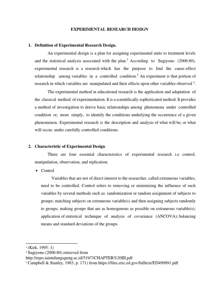 Experimental Research Design | PDF | Experiment | Design Of Experiments