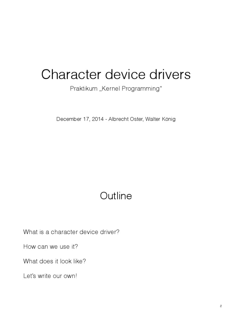 Device Driver Presentation | PDF | Device Driver | Computer File