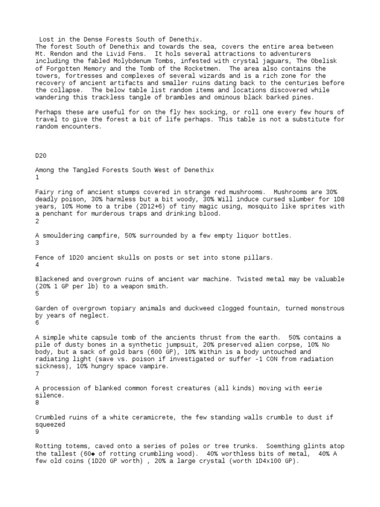 "Adventurer's Guide: Denethix Forest" | PDF | Nature