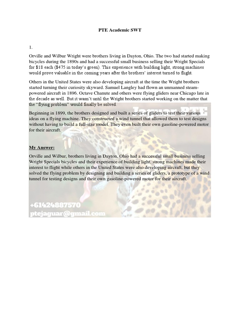 Solved SWT Real Exam Questions | PDF | Wright Brothers