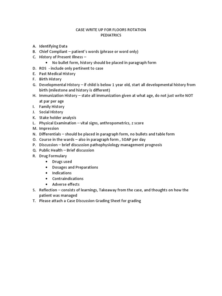 Case Write Up Format | PDF | Self-Improvement