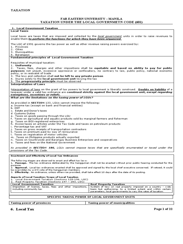 Local Government Tax Code | PDF | Corporate Tax | Taxes
