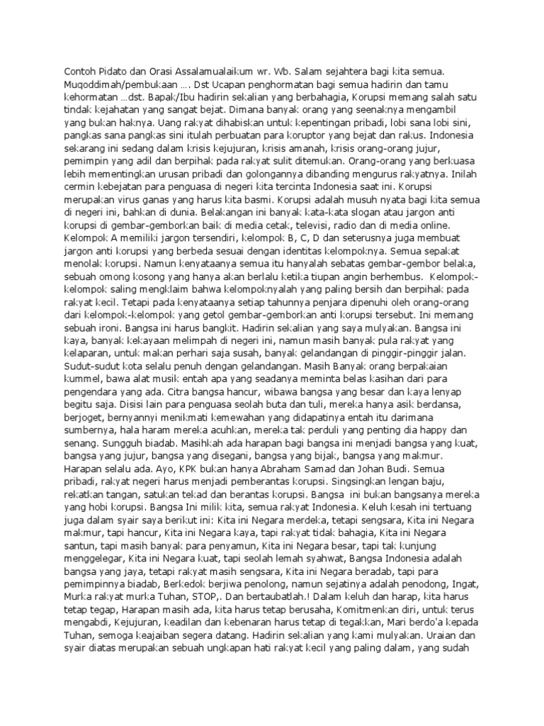 Contoh Pidato Dan Orasi | PDF