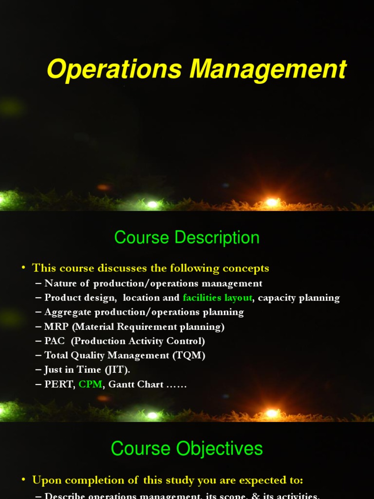 OM Chapter 1 | PDF | Operations Management | Linear Programming
