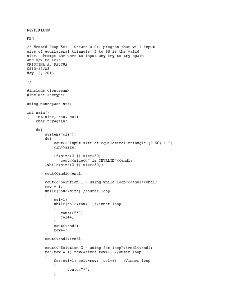 Nested Loop | PDF | Computer Programming | Control Flow