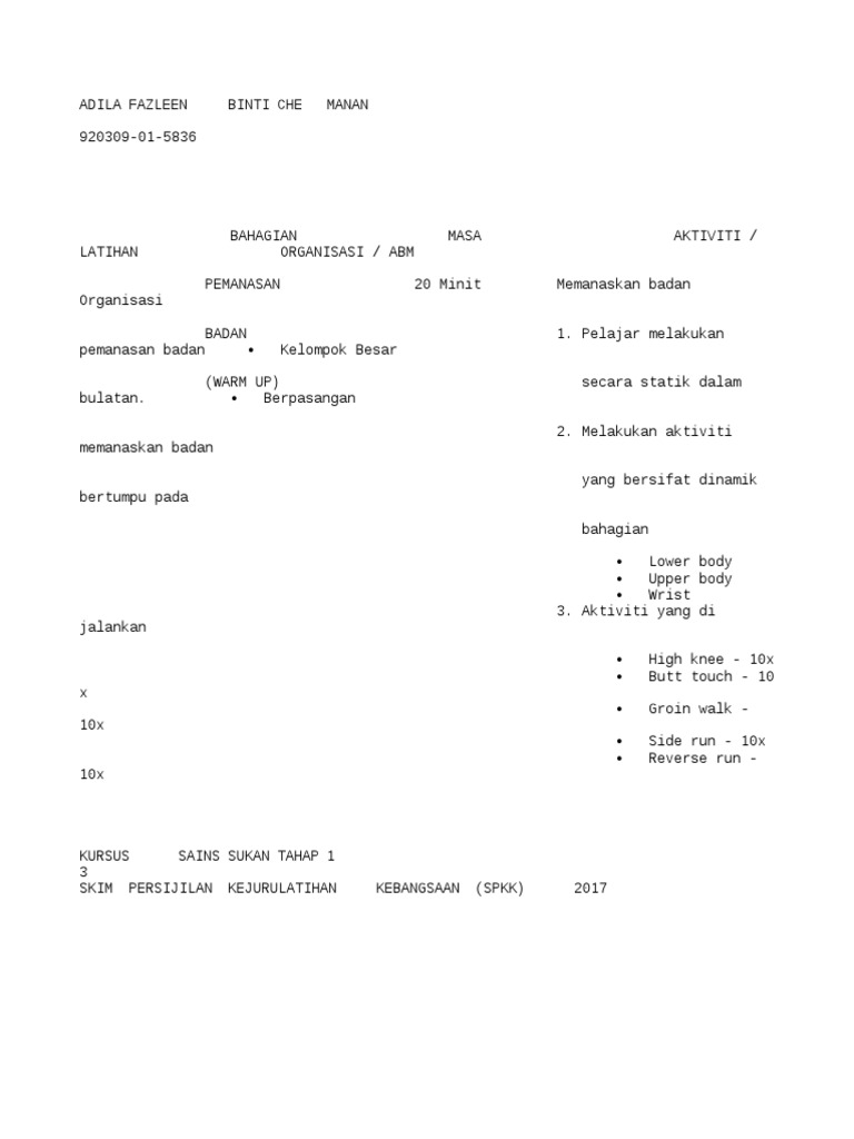 Lesson Plan Hoki | PDF