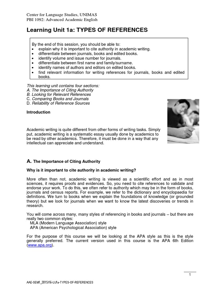 Unit 1a Types of References New | PDF | Editing | Citation