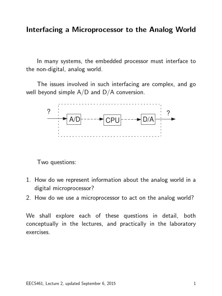 Microprocessor Analog Interfacing Guide | PDF | Analog To Digital ...
