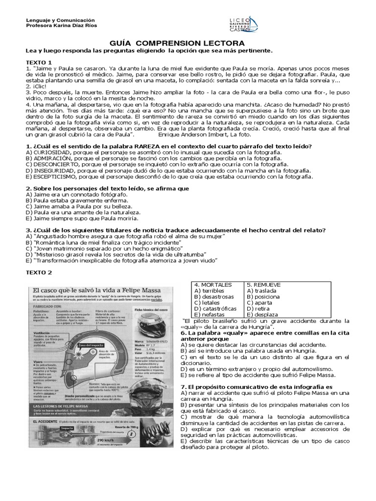 GUIA Comprensión Lectora | PDF | Charles Baudelaire | Comillas
