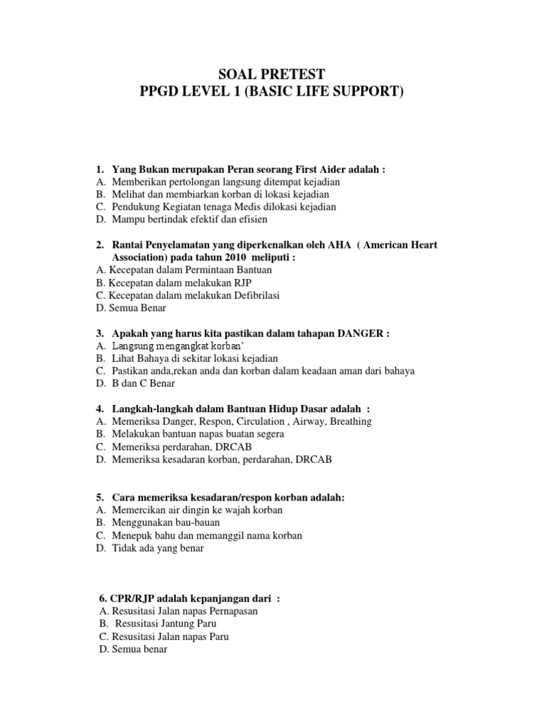 Soal PPGD Level 1-Tipe B | PDF | Kesehatan Holistik