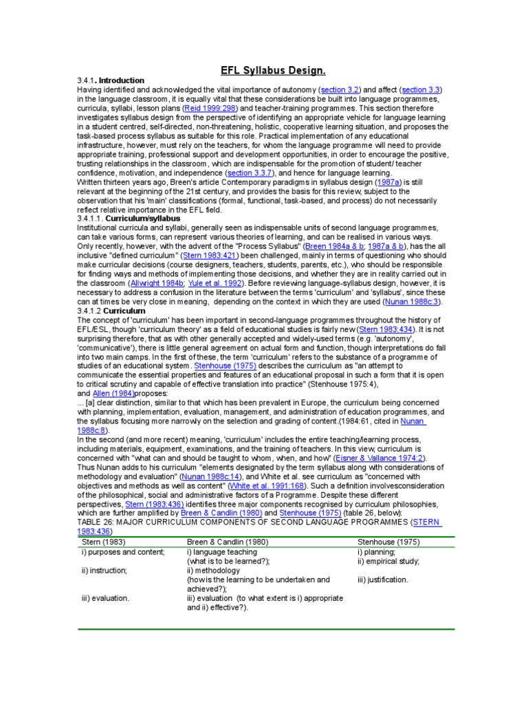 EFL Syllabus Design | PDF | Curriculum | Syllabus