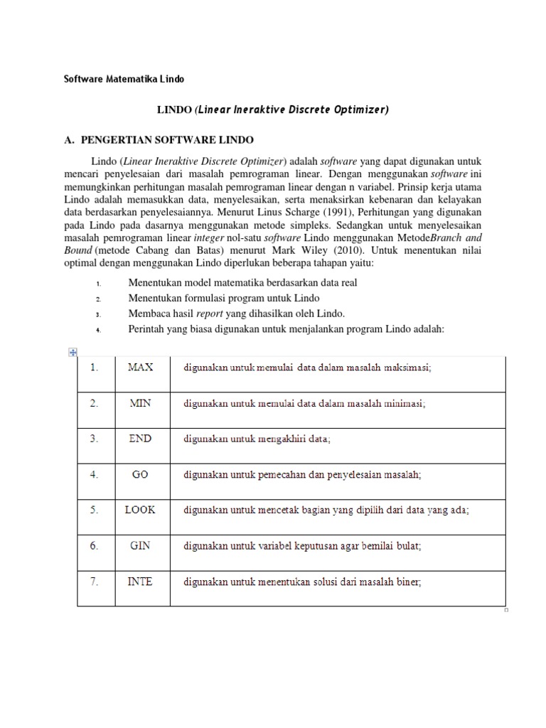 Pengantar Software Lindo untuk Optimasi | PDF