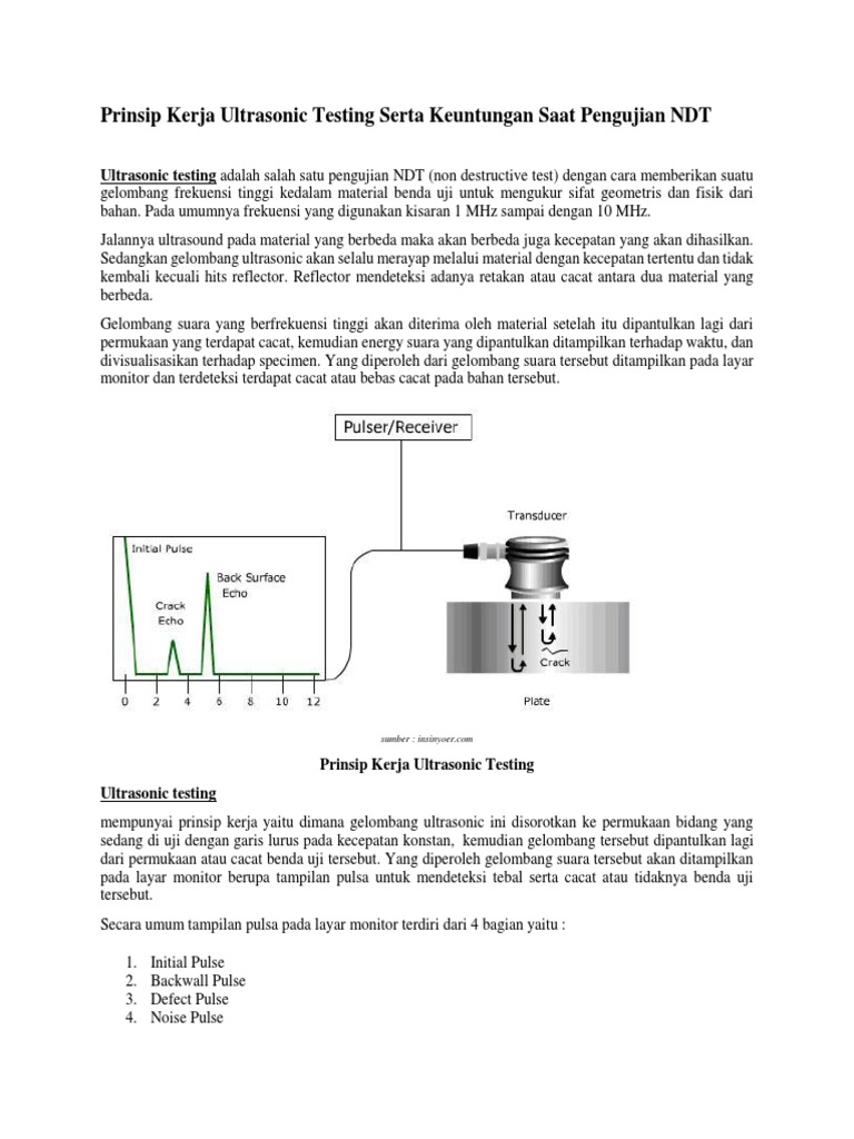 Prinsip Kerja Ultrasonic Testing Serta Keuntungan Saat Pengujian NDT | PDF