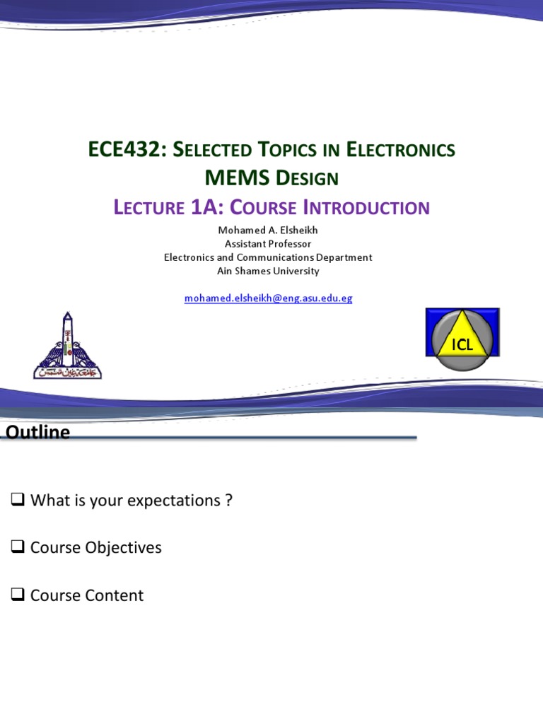 Lecture01a - MEMS Course Presentation | PDF